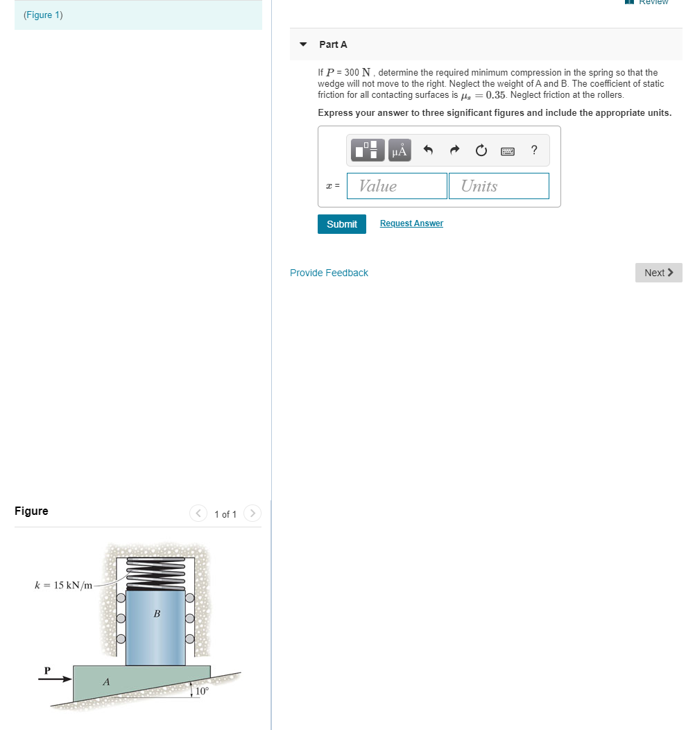 Solved 11 Review (Figure 1) Part A If P = 300 N, determine | Chegg.com