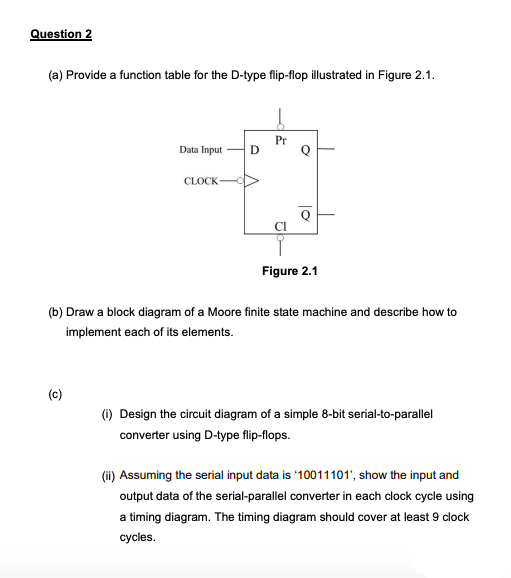 Solved (a) Provide a function table for the D-type flip-flop | Chegg.com