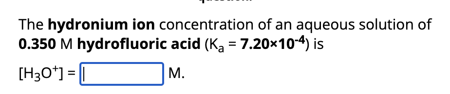 Solved The hydronium ion concentration of an aqueous | Chegg.com