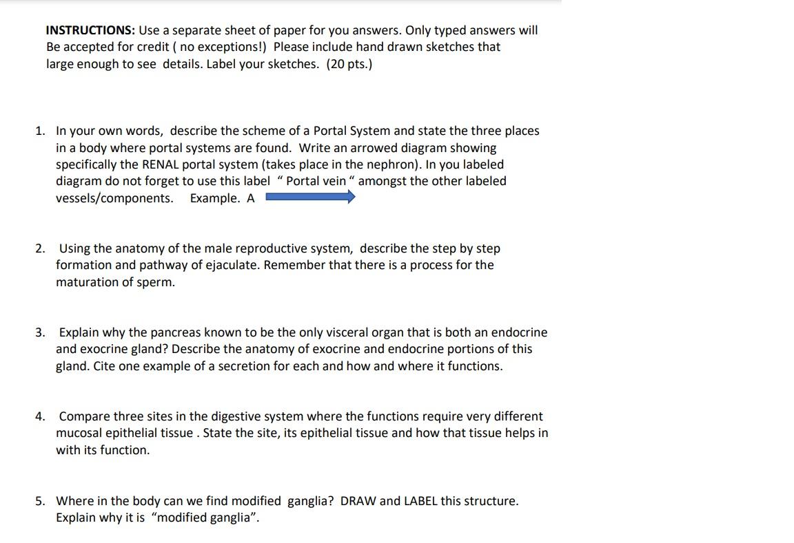 Solved INSTRUCTIONS: Use a separate sheet of paper for you | Chegg.com