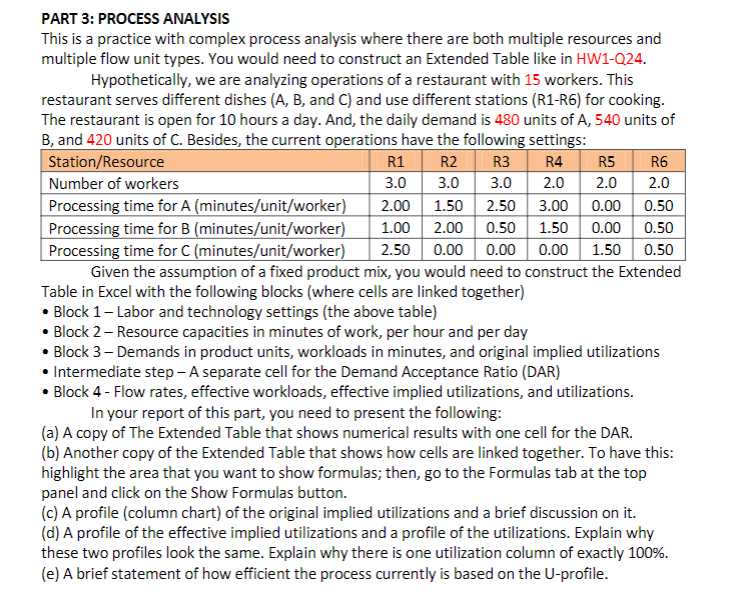 Solved PART 3: PROCESS ANALYSIS This is a practice with | Chegg.com