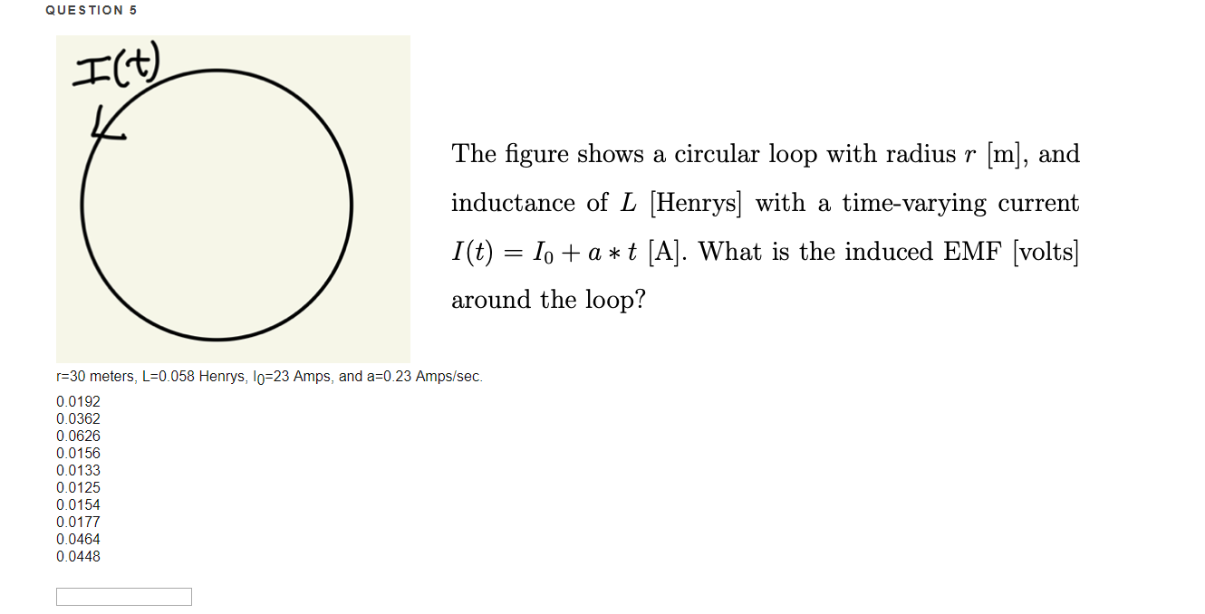 Solved QUESTION 5 The figure shows a circular loop with | Chegg.com