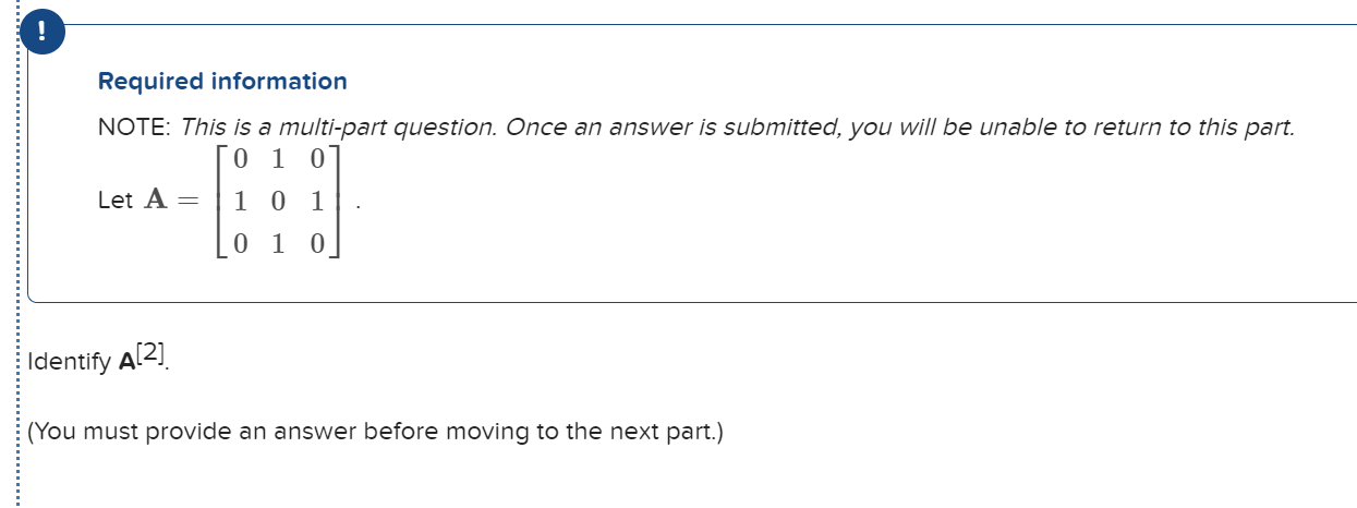 Solved Required information NOTE: This is a multi-part | Chegg.com