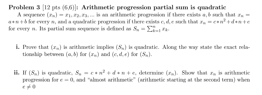 Solved Problem 3 12 Pts 66 Arithmetic Progression 