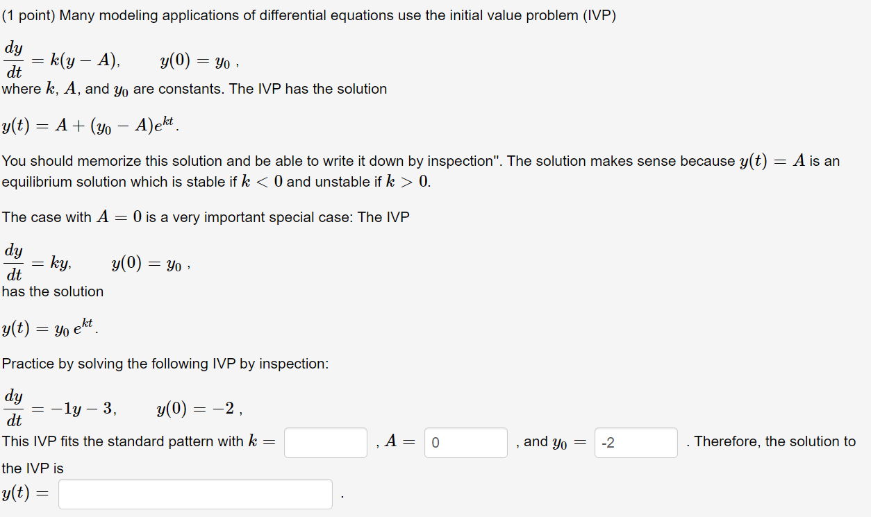 Solved Many modeling applications of differential equations | Chegg.com