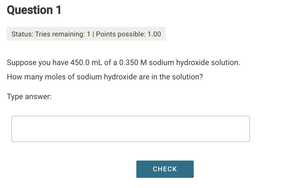 Solved Question 1 Status: Tries remaining: 1 | Points | Chegg.com