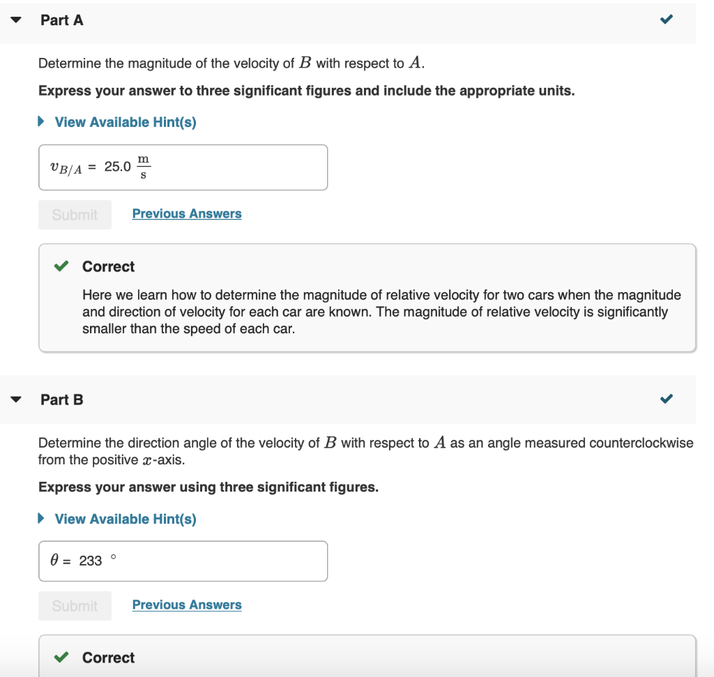 Solved At the instant shown, cars A and B are traveling at | Chegg.com