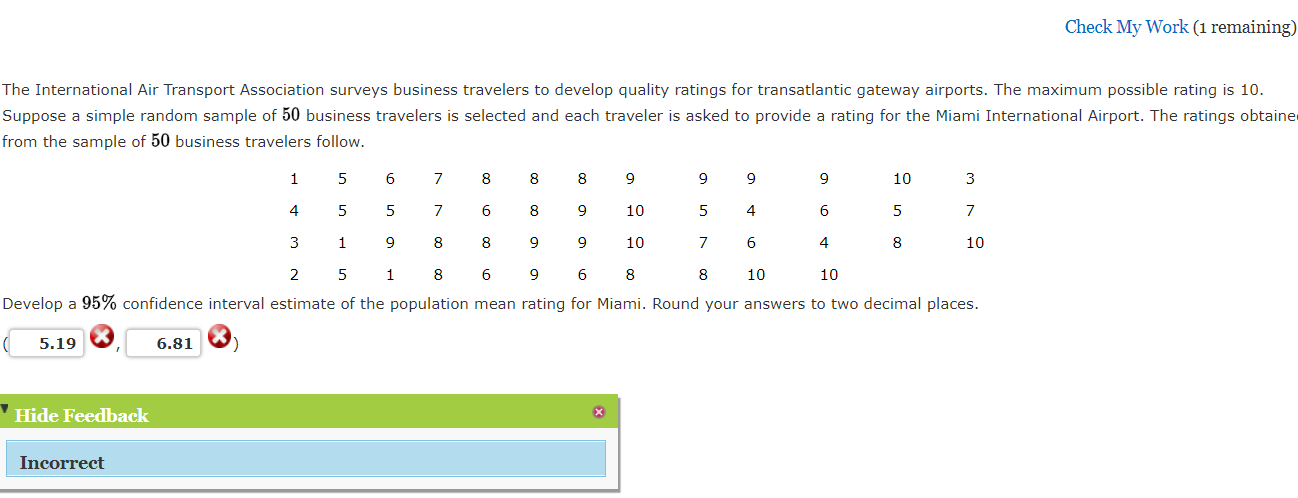 Solved Check My Work (1 remaining) The International Air | Chegg.com