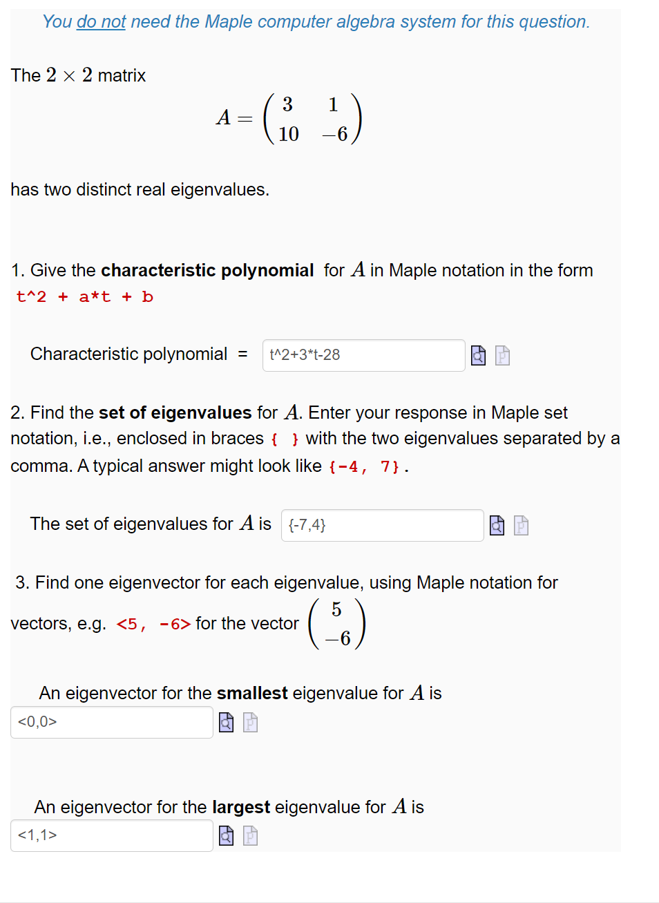 Solved You do not need the Maple computer algebra system for | Chegg.com
