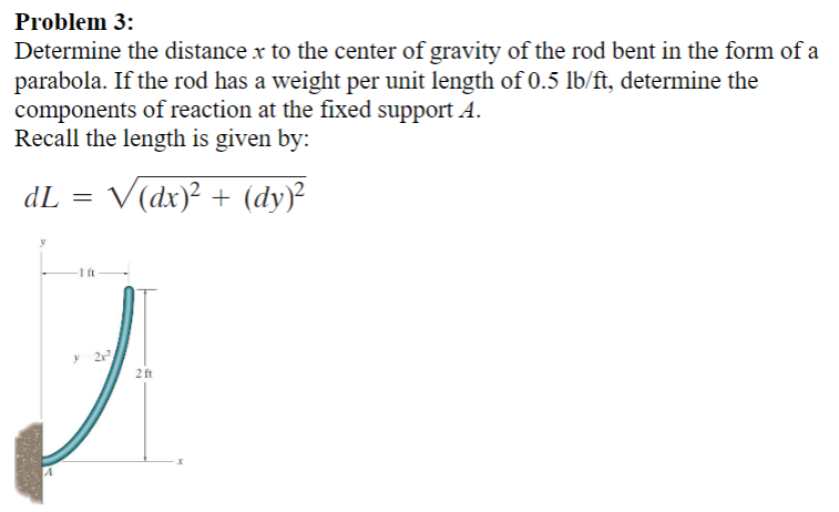 Solved Problem 3:Determine the distance x to the center of | Chegg.com