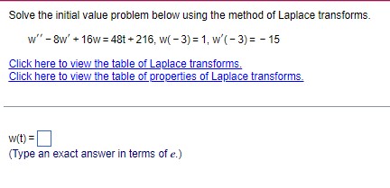Solved Solve the initial value problem below using the | Chegg.com