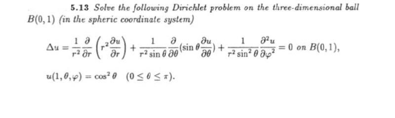 Solved 5.13 Solve the following Dirichlet problem on the | Chegg.com