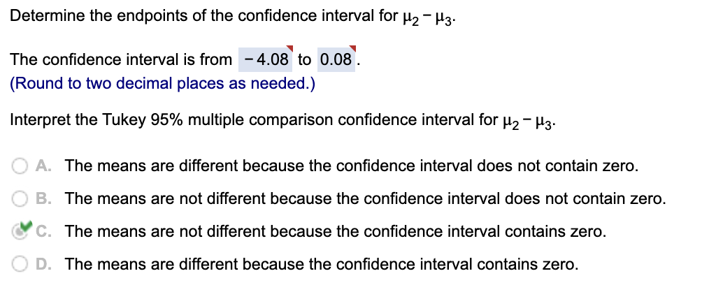 Solved Conduct a Tukey multiple comparison at the 95% family | Chegg.com
