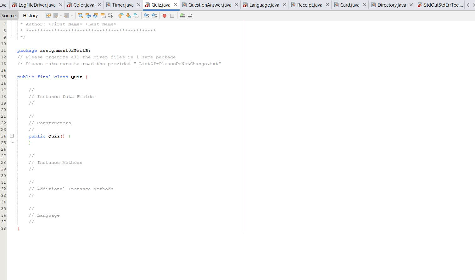 Java* eclipse I have 24 starter codes but I'm having | Chegg.com