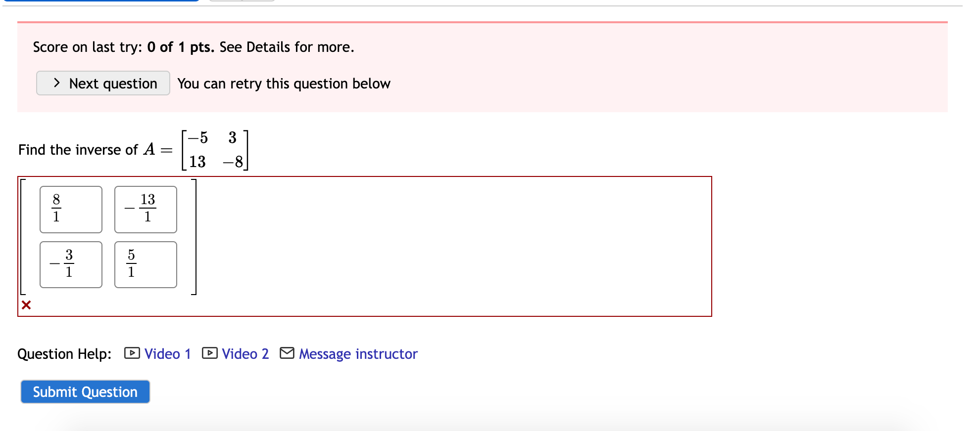 Solved Score on last try: 0 of 1 pts. See Details for more. | Chegg.com