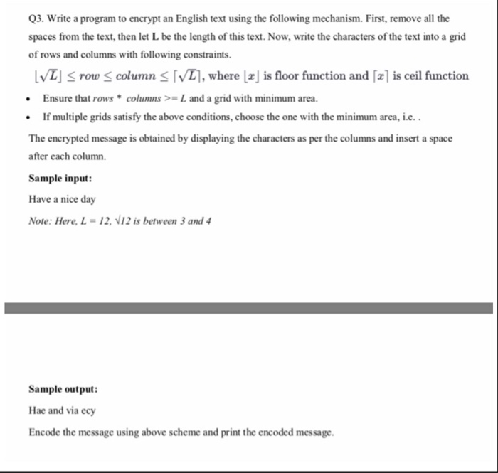 Solved Q3. Write a program to encrypt an English text using | Chegg.com