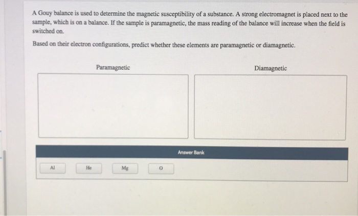 Solved A Gouy balance is used to determine the magnetic | Chegg.com