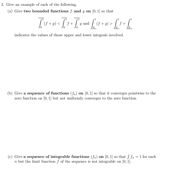 Solved 2. Give an example of each of the following. (a) Give | Chegg.com
