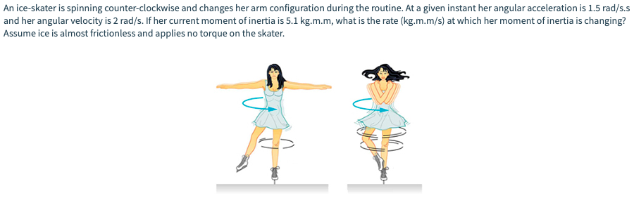 Solved An ice skater is spinning counter-clockwise and | Chegg.com
