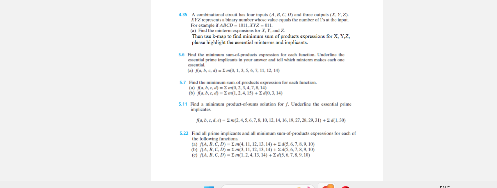 Solved 4 35 ﻿a Combinational Circuit Has Four Inputs