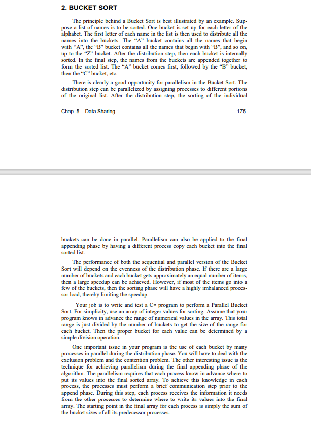 2. BUCKET SORT The principle behind a Bucket Sort is | Chegg.com