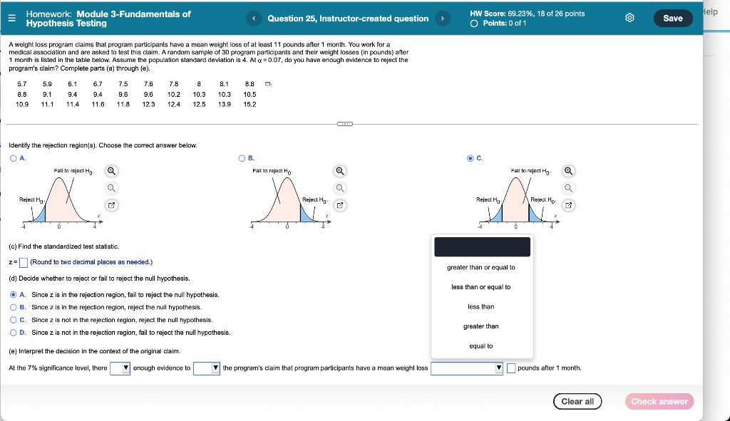 Solved Homework Module 3 Fundamentals Of Hypothesis Testing