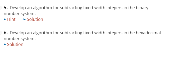 Solved 5. Develop an algorithm for subtracting fixed-width | Chegg.com