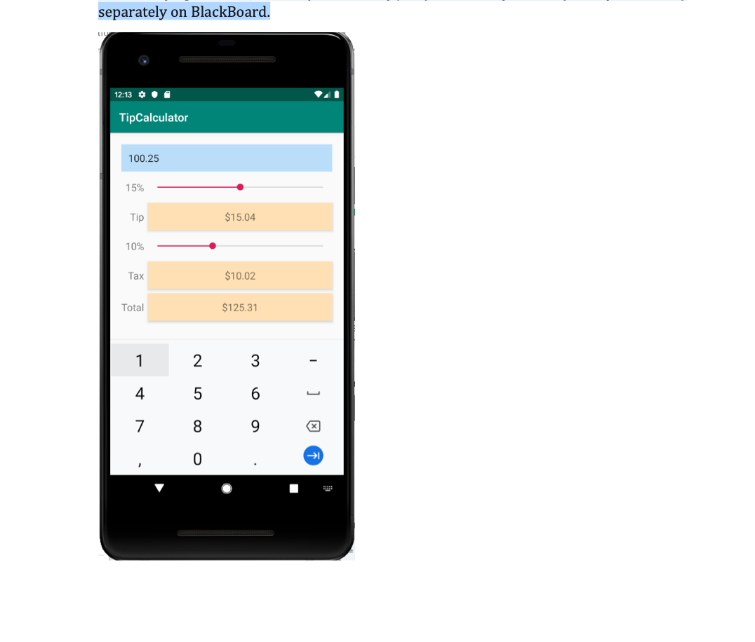 Solved In class we build the tip calculator and implement | Chegg.com