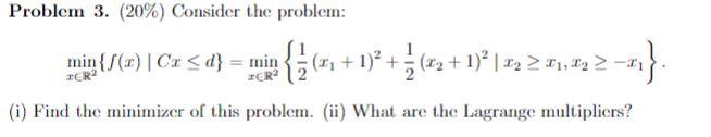 Solved Problem 3. (20%) Consider the problem: min{S(1)| Cr | Chegg.com