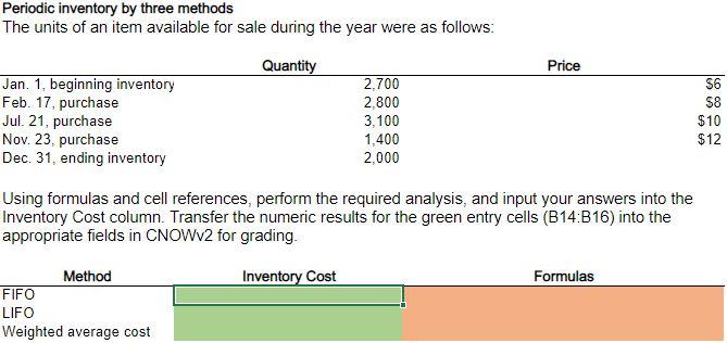 Solved Periodic inventory by three methods The units of an | Chegg.com