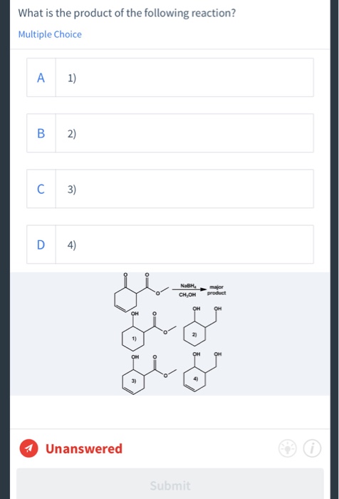 Solved What is the product of the following reaction? | Chegg.com