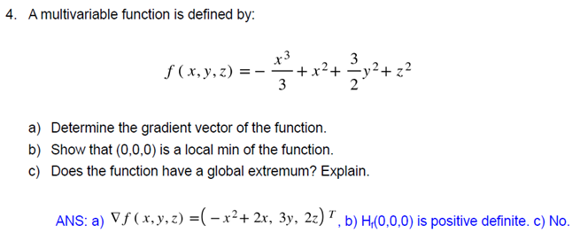 Solved 4. A multivariable function is defined by: 13 f(x, y, | Chegg.com