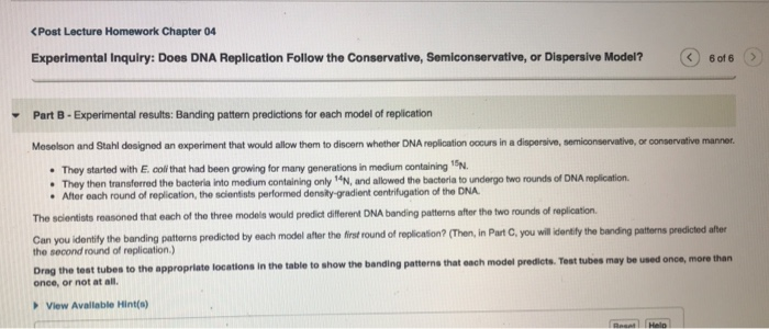 Solved Post Lecture Homework Chapter 04 Experimental | Chegg.com