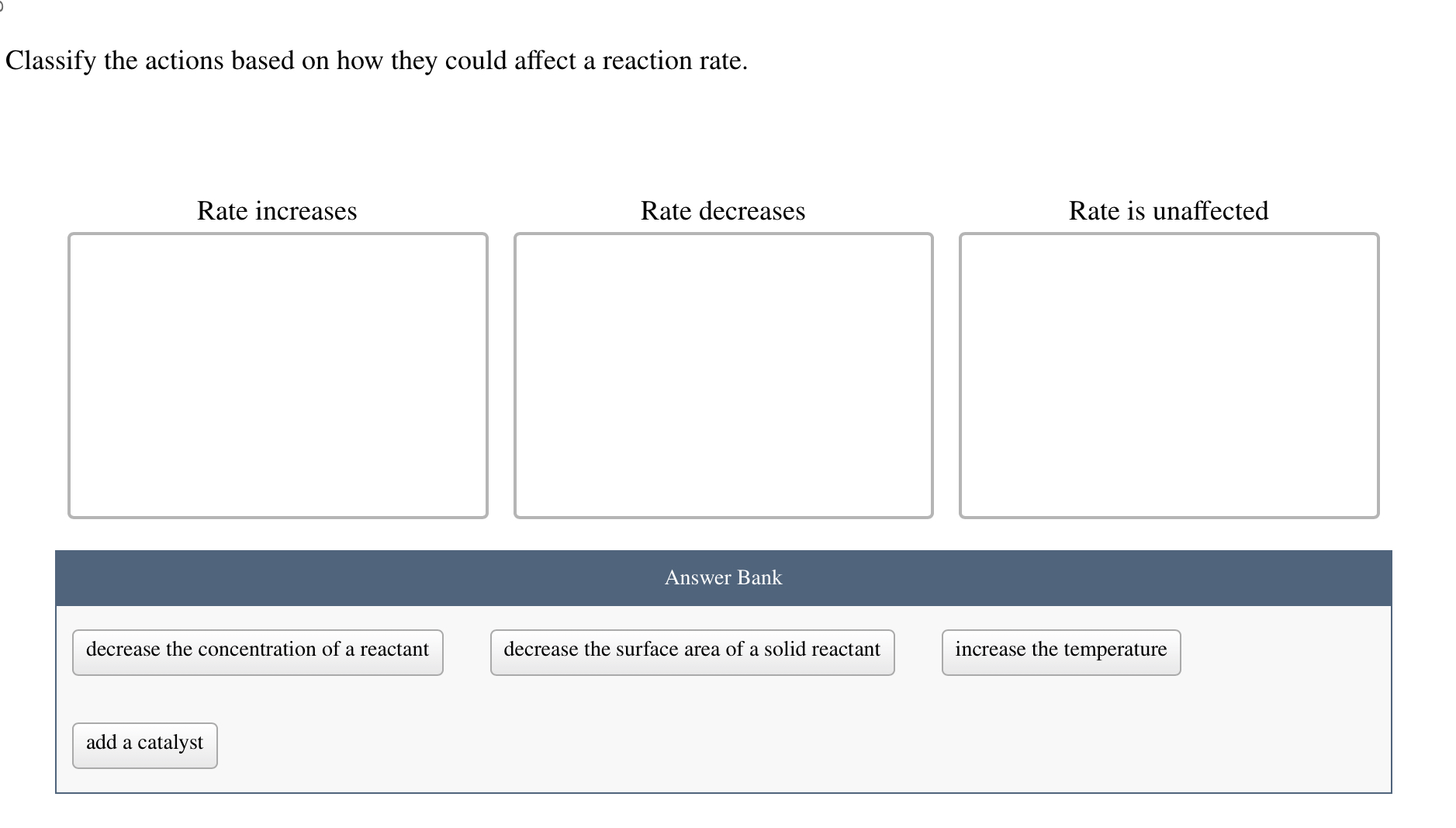 Solved Classify the actions based on how they could affect a | Chegg.com