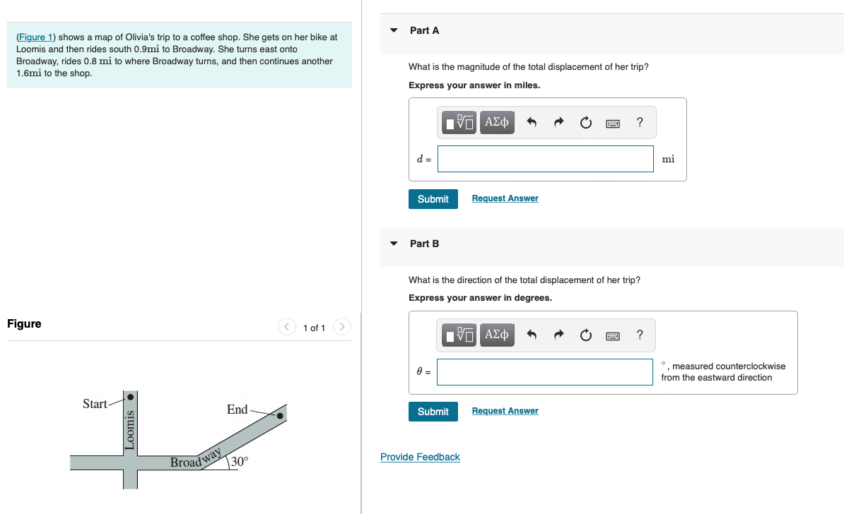 Solved (Figure 1) shows a map of Olivia's trip to a coffee | Chegg.com