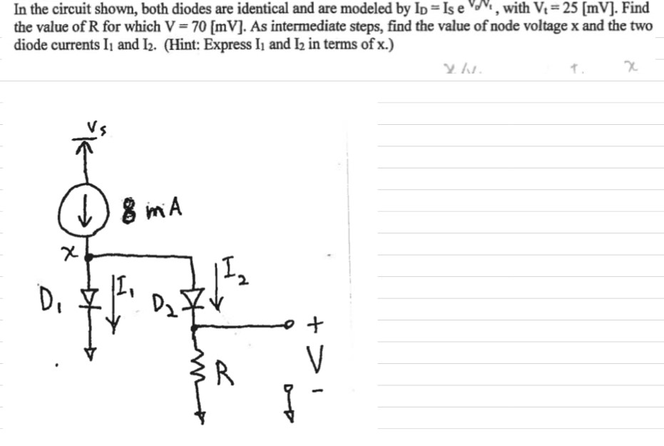 Solved In the circuit shown, both diodes are identical and | Chegg.com