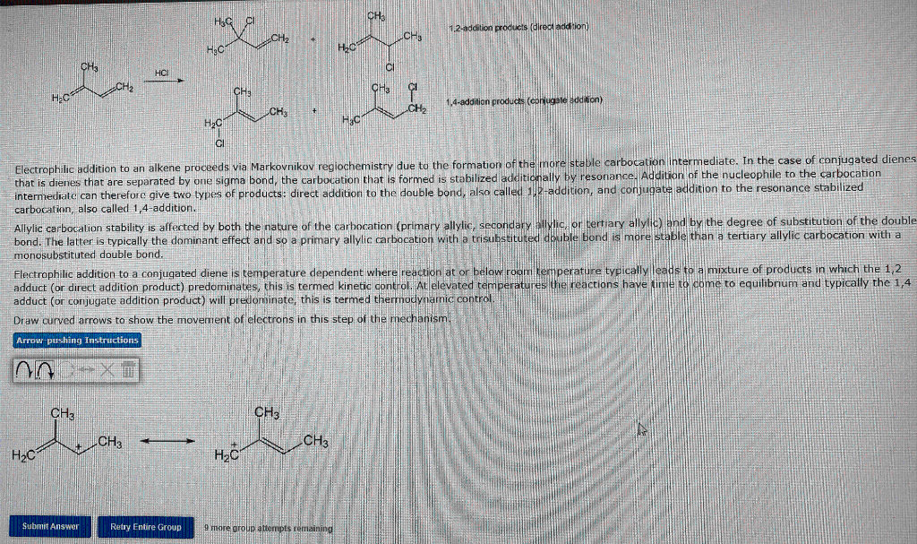 Solved 1.2-addition procucts (direct addition) Electrophilic | Chegg.com
