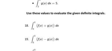 Use these values to evaluate the given definite | Chegg.com