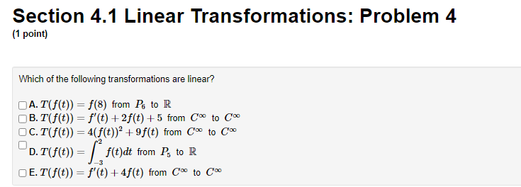 Which Of The Following Transformations Are