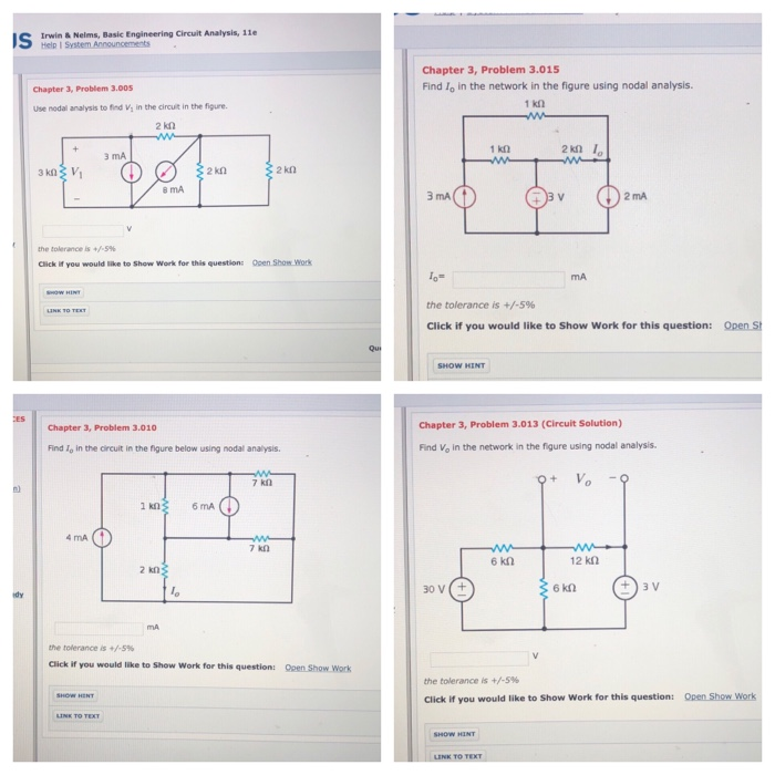 Solved Irwin & Nelms, Basic Engineering Circuit Analysis, | Chegg.com