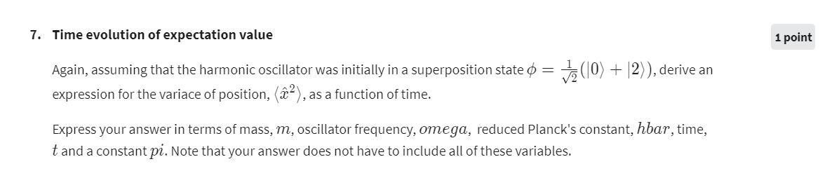 Solved 7 Time Evolution Of Expectation Value Again