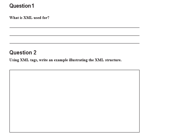 Solved Question 1 What Is Xml Used For Question 2 Using Xml 