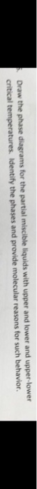 Draw the phase diagrams for the partial miscible | Chegg.com