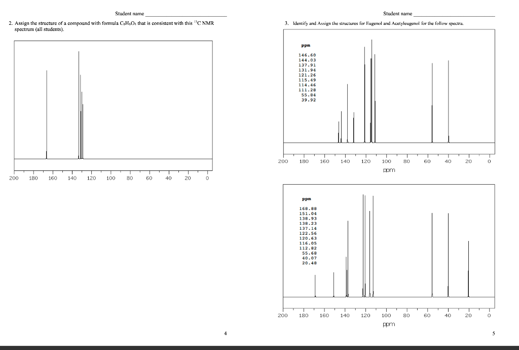 Solved Student name Student name 2. Assign the structure of | Chegg.com