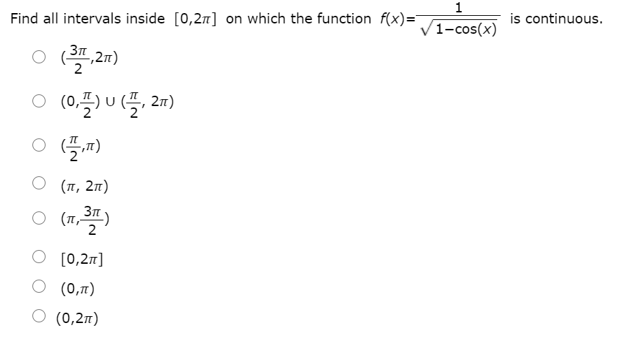 Solved Find all intervals inside [0,2pie] on which the | Chegg.com