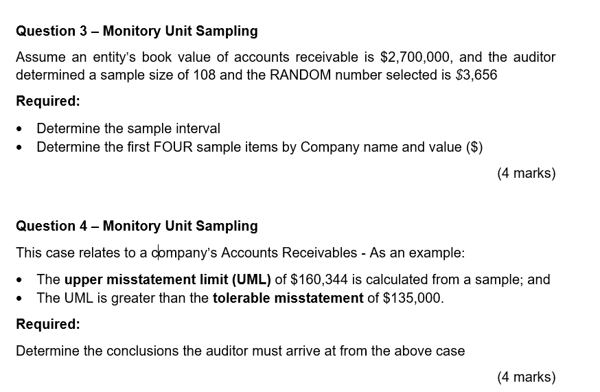 Solved Question 1 - Determining sample size Peter is auditor | Chegg.com