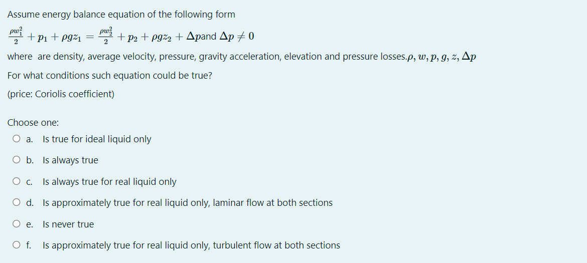 Solved Assume energy balance equation of the following form | Chegg.com