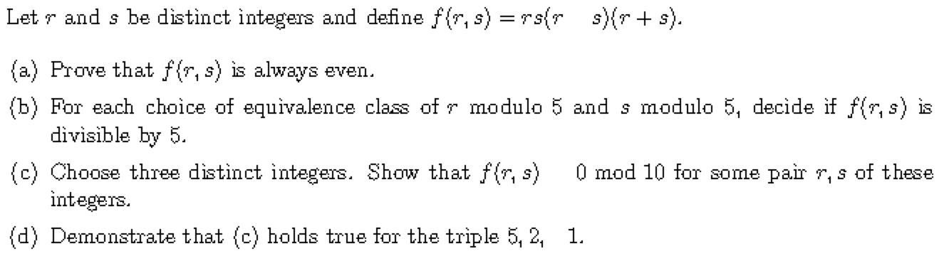Solved Let r and s be distinct integers and define | Chegg.com