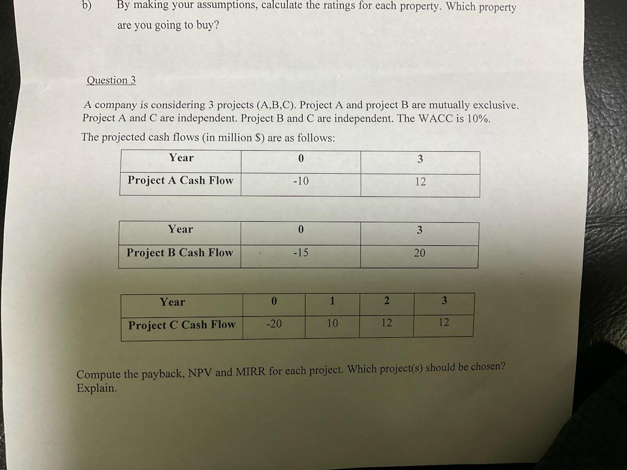 Solved b) By making your assumptions, calculate the ratings | Chegg.com