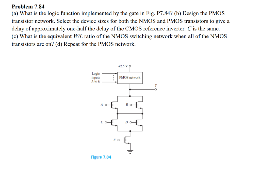 Solved Problem 7.84 (a) What is the logic function | Chegg.com
